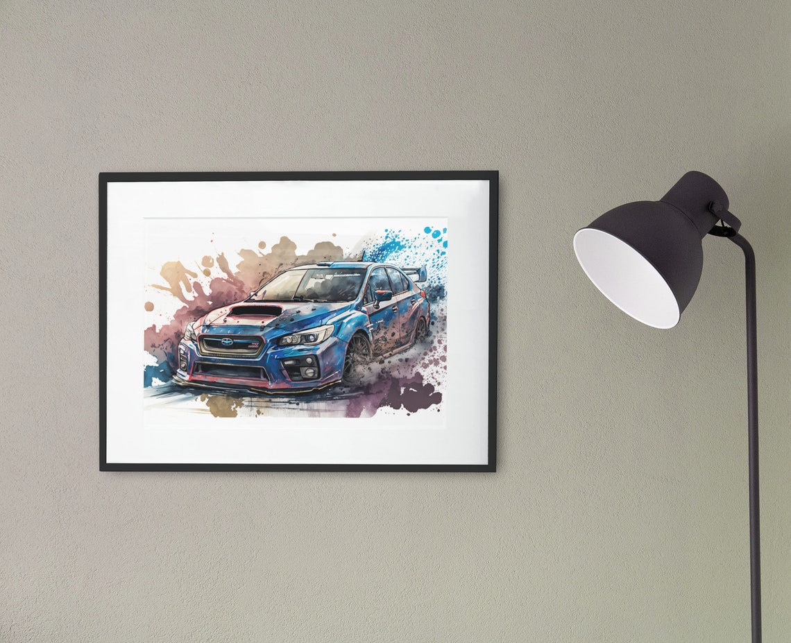 Subaru WRX Watercolor | Digital Download | Sports Car | Wall Art | Home ...
