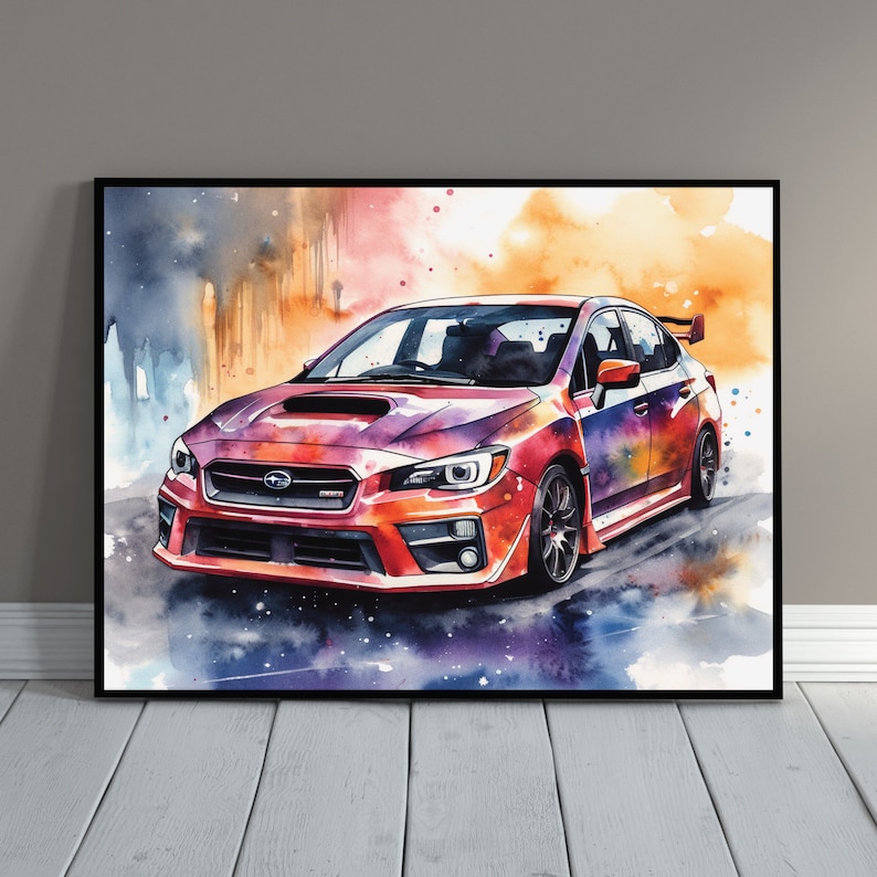 Subaru WRX Watercolor | Digital Download | Sports Car | Wall Art | Home ...