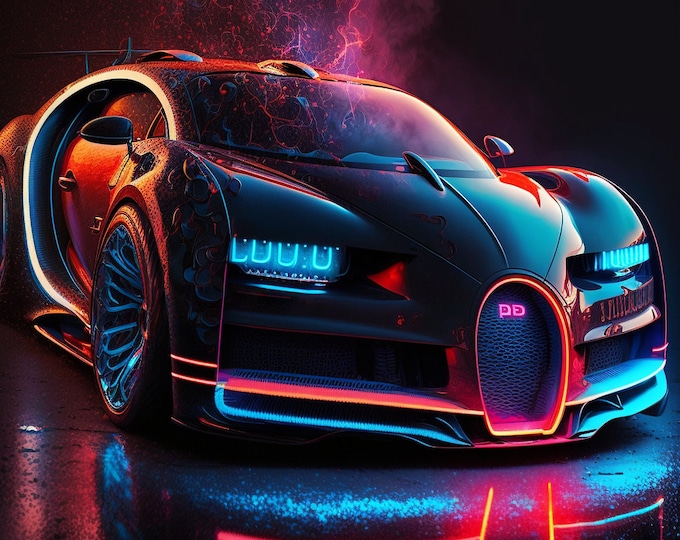 Neon Bugatti - Etsy UK