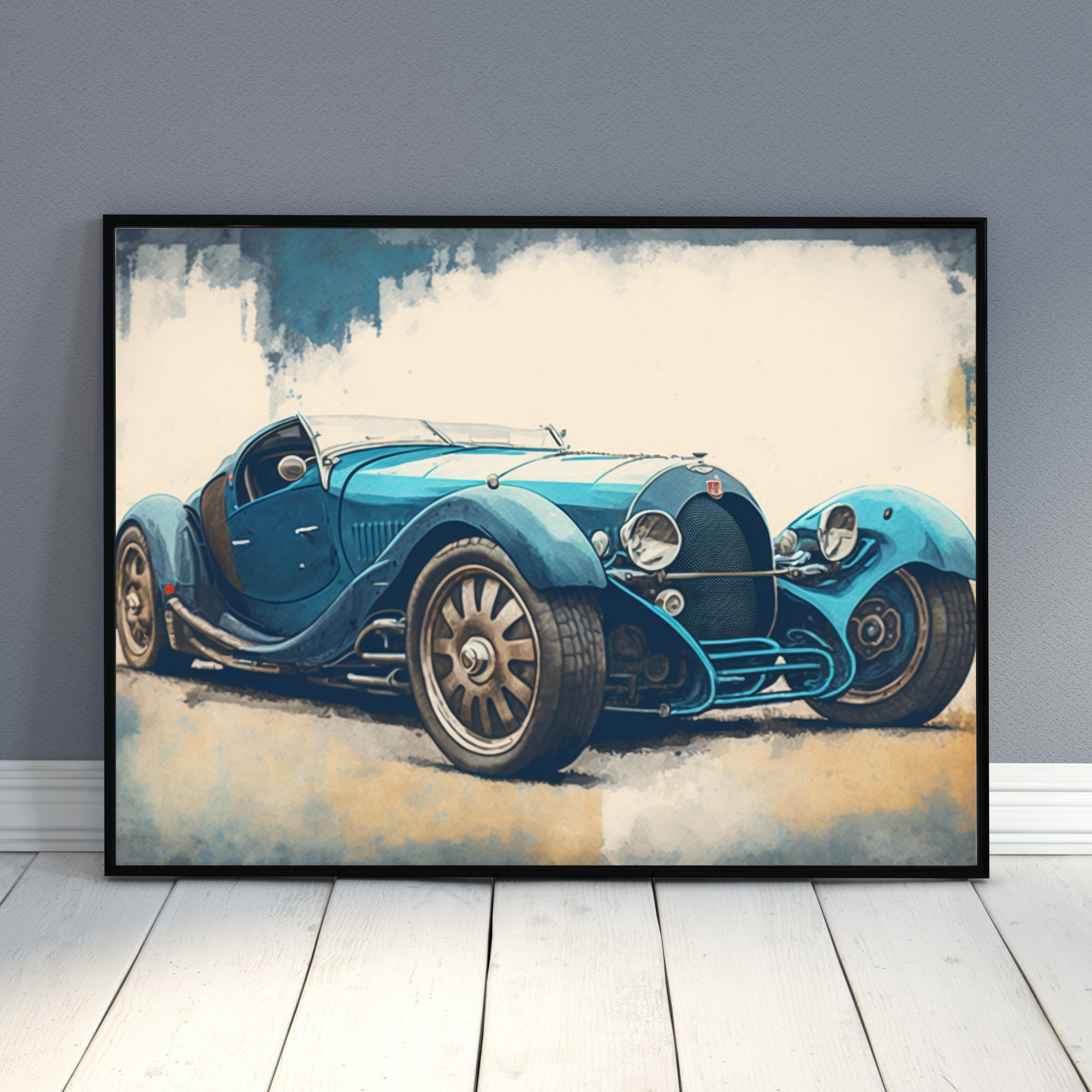 Vintage Bugatti Car Sports Car Bugatti Wall Art Bugatti Poster Bugatti ...