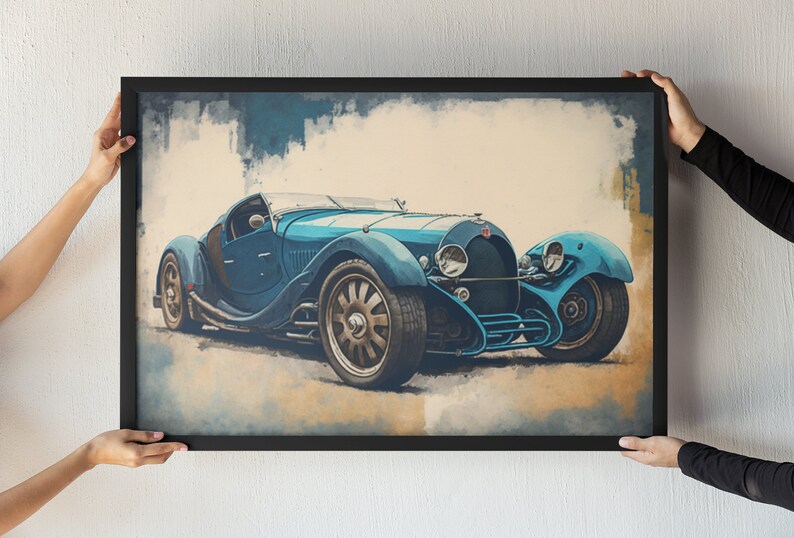 Vintage Bugatti Car Sports Car Bugatti Wall Art Bugatti Poster Bugatti ...
