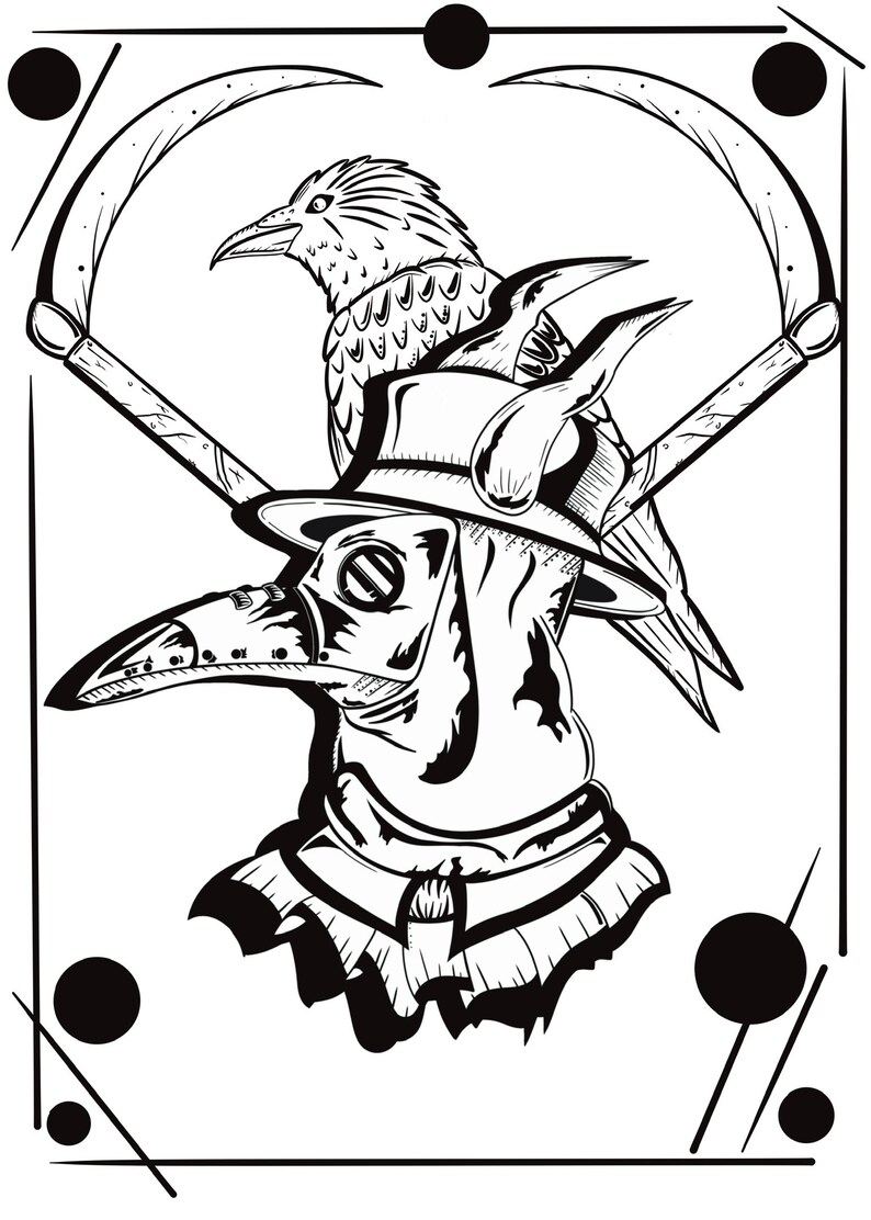 Plague Doctor Colouring Sheet - Etsy