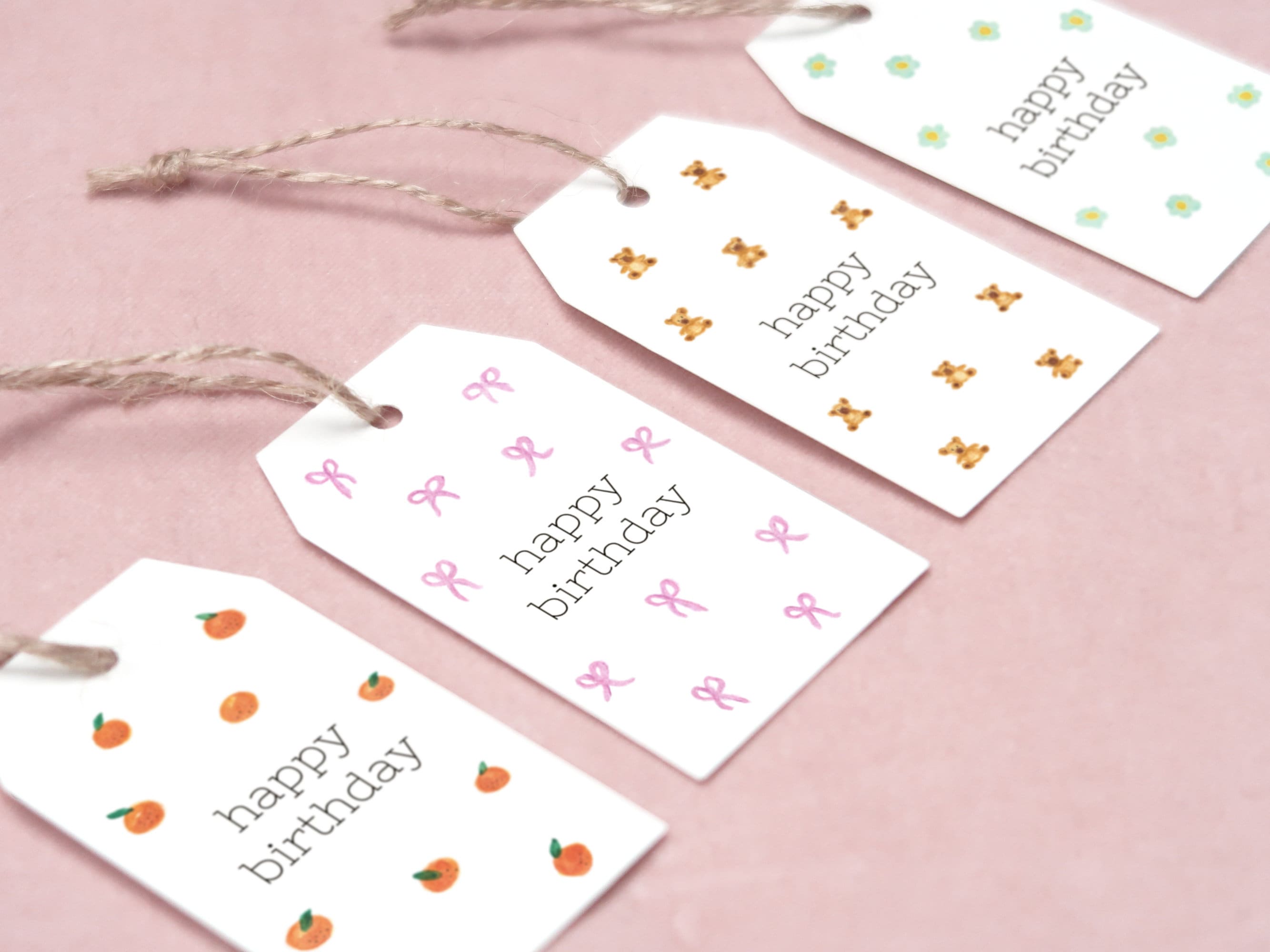 Happy Birthday Printable Label Kit Coquette Aesthetics With 4 Different ...