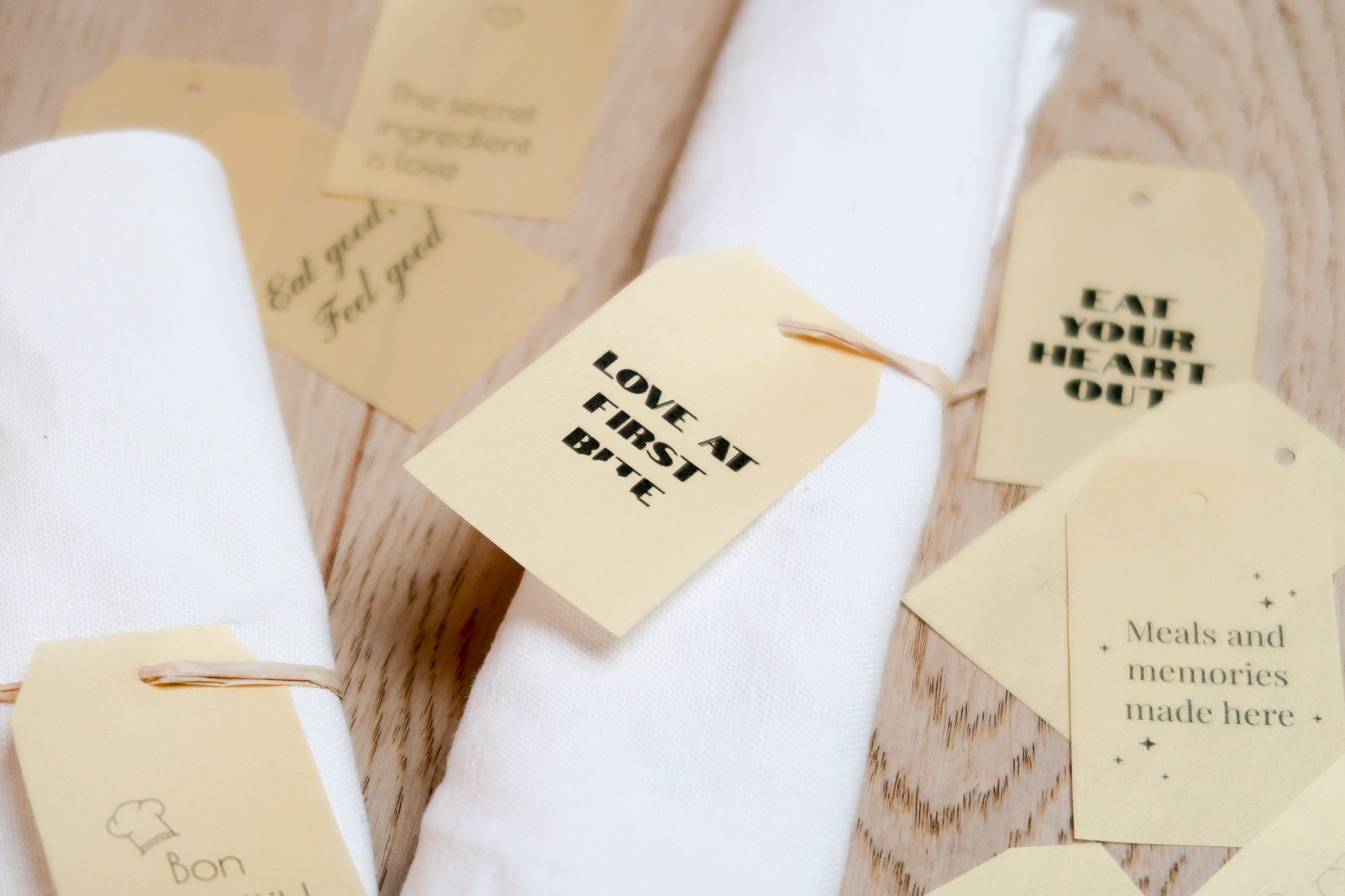 Printable Napkin Tag Kit Bon Appétit Edition Add a Sparkle of Joy to ...