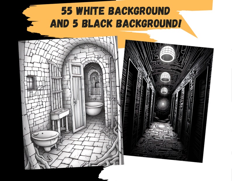 60 Abandoned Prison Coloring Pages, Adults Kids Digital Coloring Sheets ...