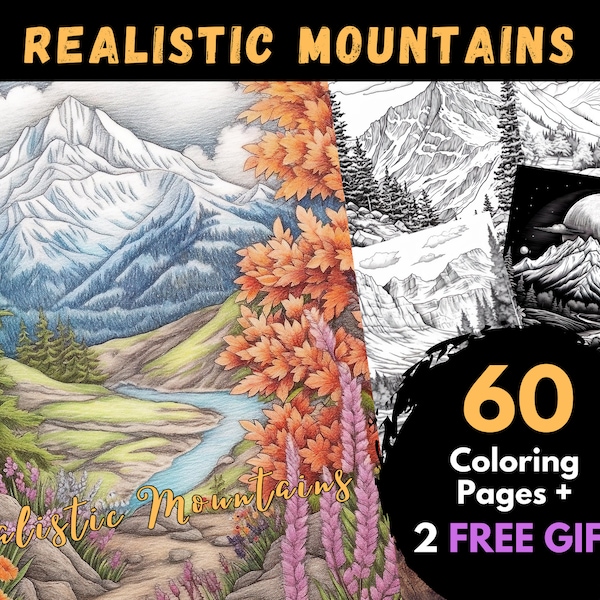 Coloring Pages Mountains - Etsy