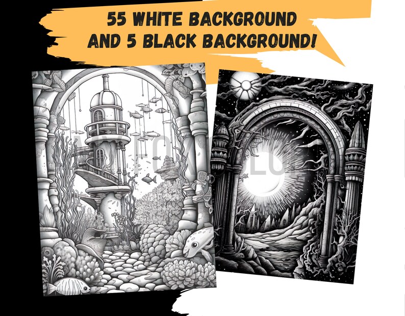 60 Magic Portals Coloring Pages, Adults Kids Digital Coloring Sheets ...