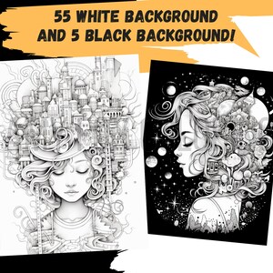 60 the Worlds in My Mind Coloring Page, Adults Kids Digital Coloring ...