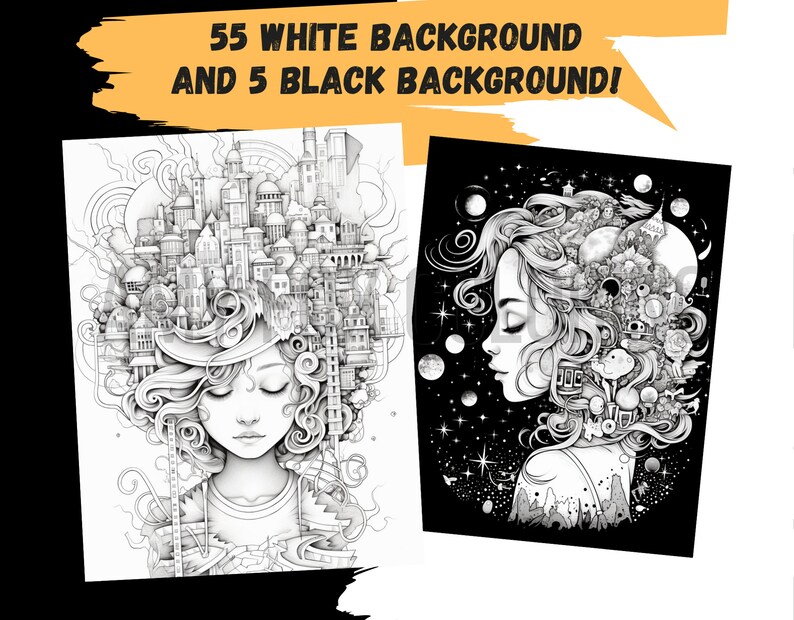 60 the Worlds in My Mind Coloring Page, Adults Kids Digital Coloring ...