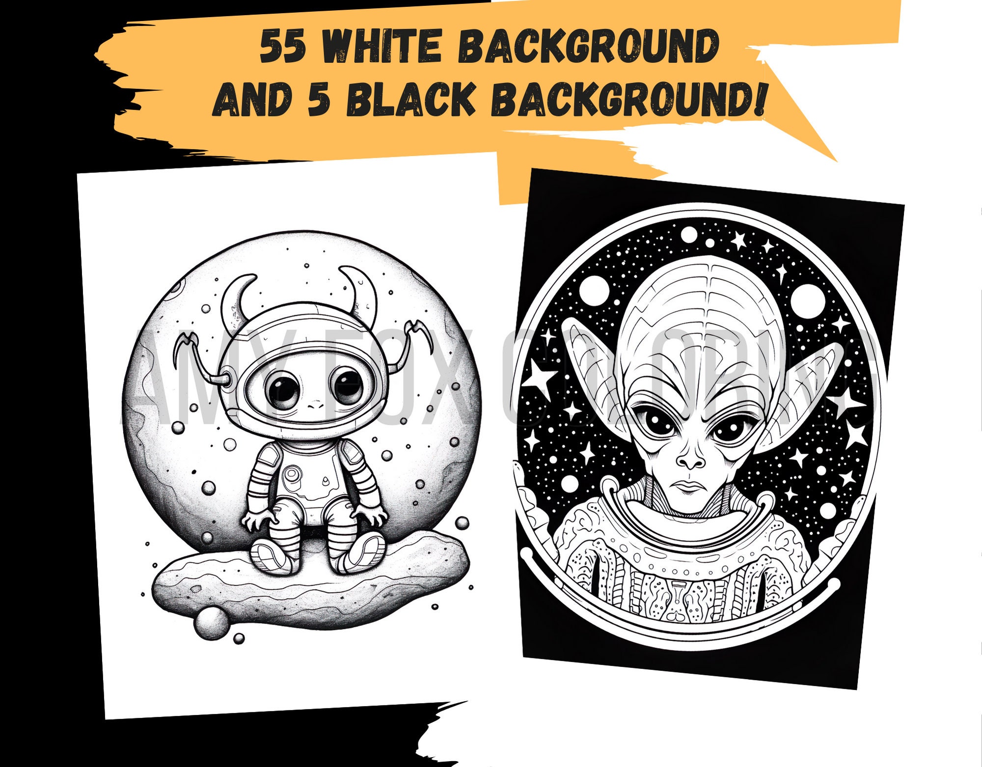 60 Alien Worlds Coloring Pages Adults Kids Digital Coloring - Etsy