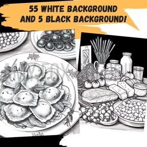 60 Delicious Italian Foods Coloring Pages, Adults Kids Digital Coloring ...