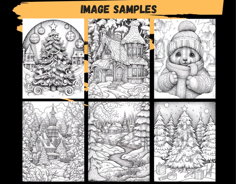 60 Winter Wonderland Coloring Pages, Adults Kids Digital Coloring ...