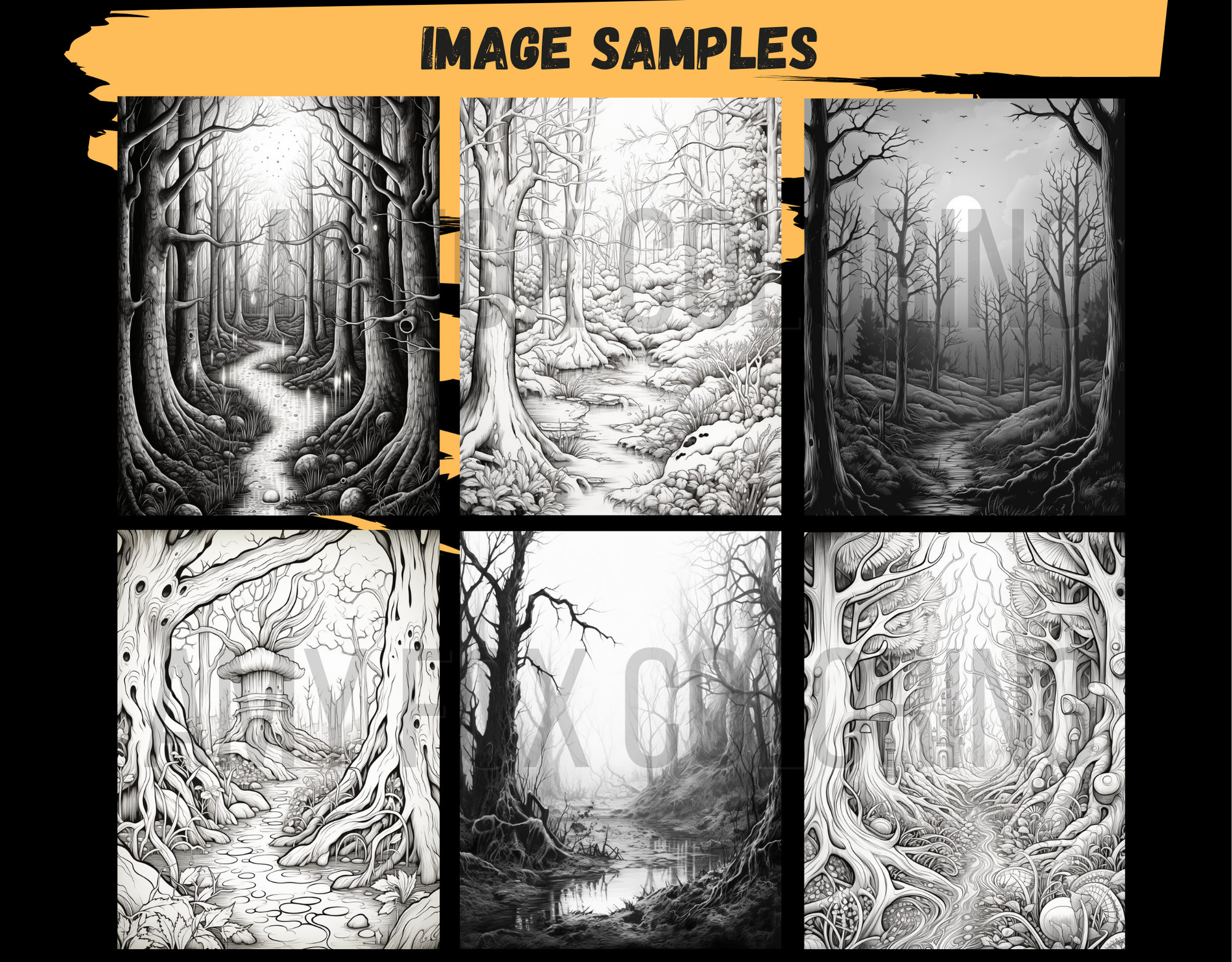 60 Haunted Forest Coloring Page, Adults Kids Digital Coloring Sheets ...