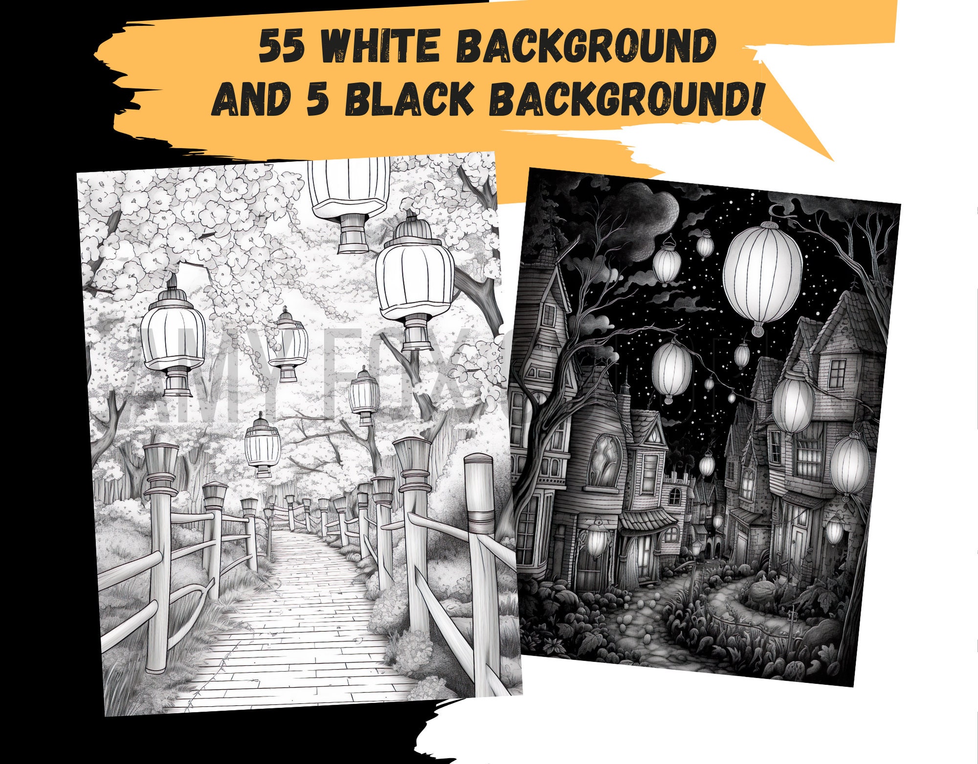 60 Magic Lantern Lit Paths Coloring Pages, Adults Kids Digital Coloring ...