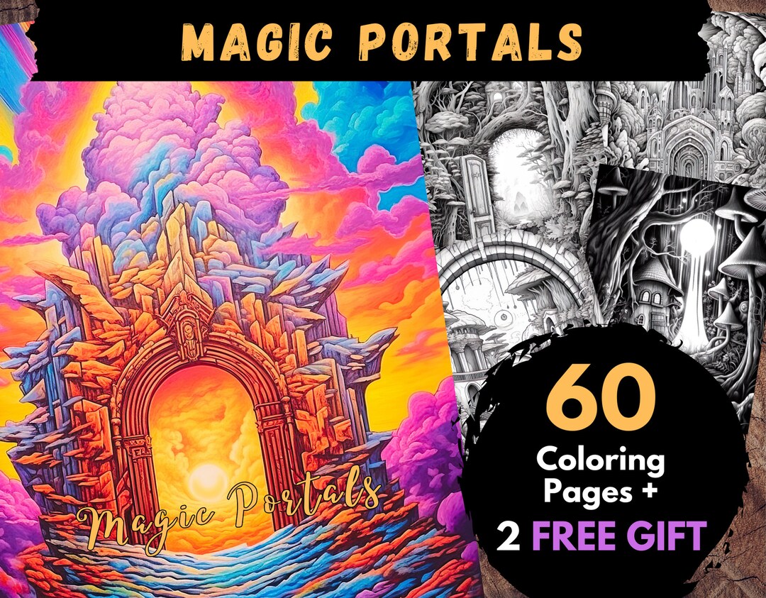 60 Magic Portals Coloring Pages, Adults Kids Digital Coloring Sheets ...