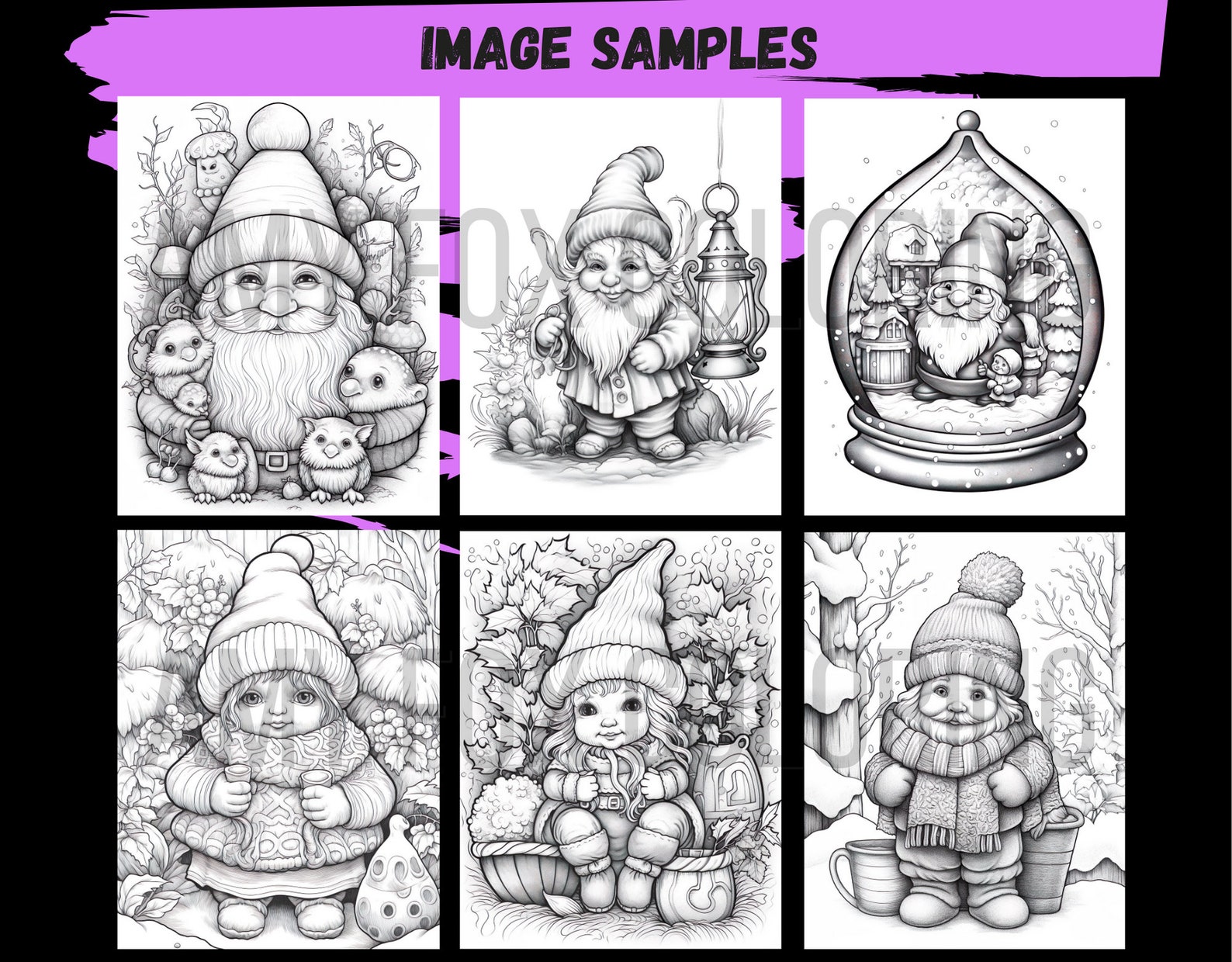 60 Winter Gnomes Coloring Pages, Adults Kids Digital Coloring Sheets ...