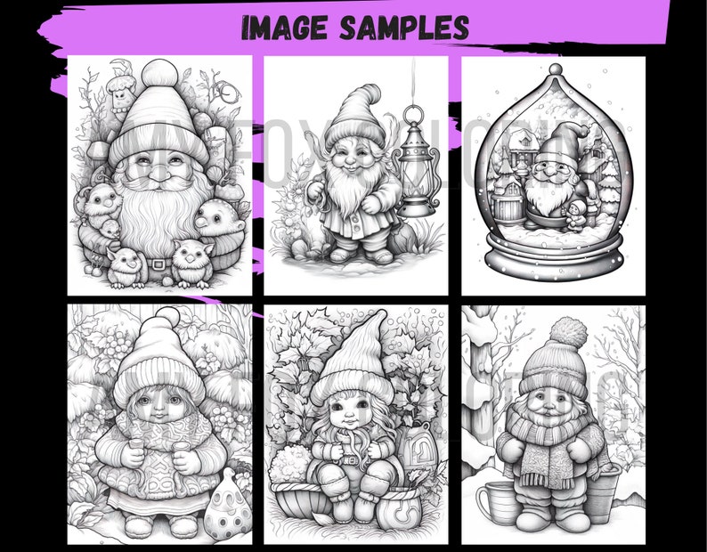 60 Winter Gnomes Coloring Pages, Adults Kids Digital Coloring Sheets ...