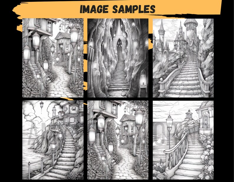 60 Magic Lantern Lit Paths Coloring Pages, Adults Kids Digital Coloring ...