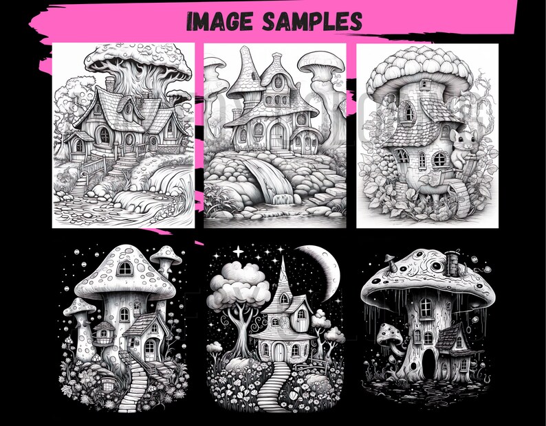 60 Country Fairy Houses Coloring Page Adults Kids Digital - Etsy