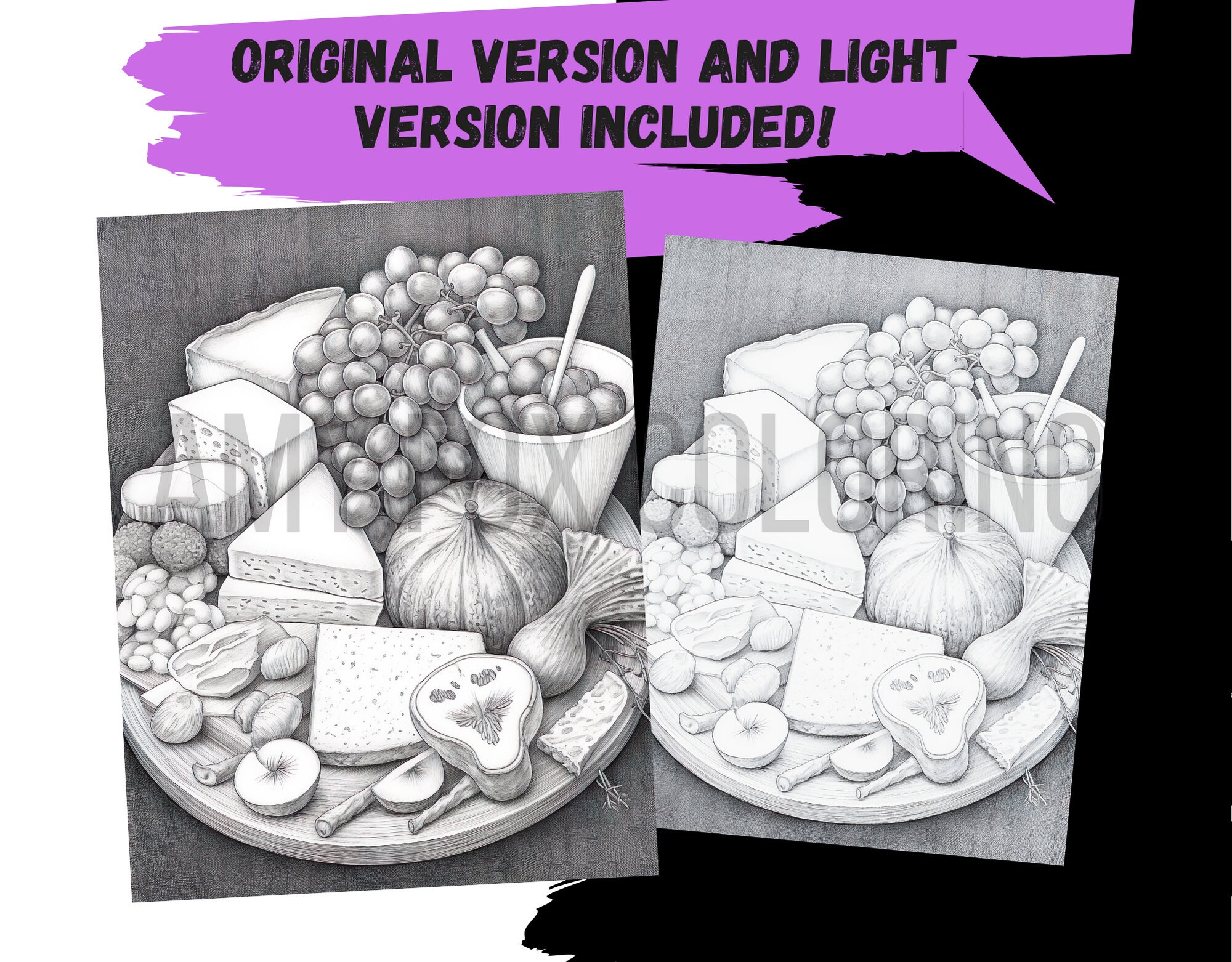 60 French Traditional Foods Coloring Pages, Adults Kids Digital ...