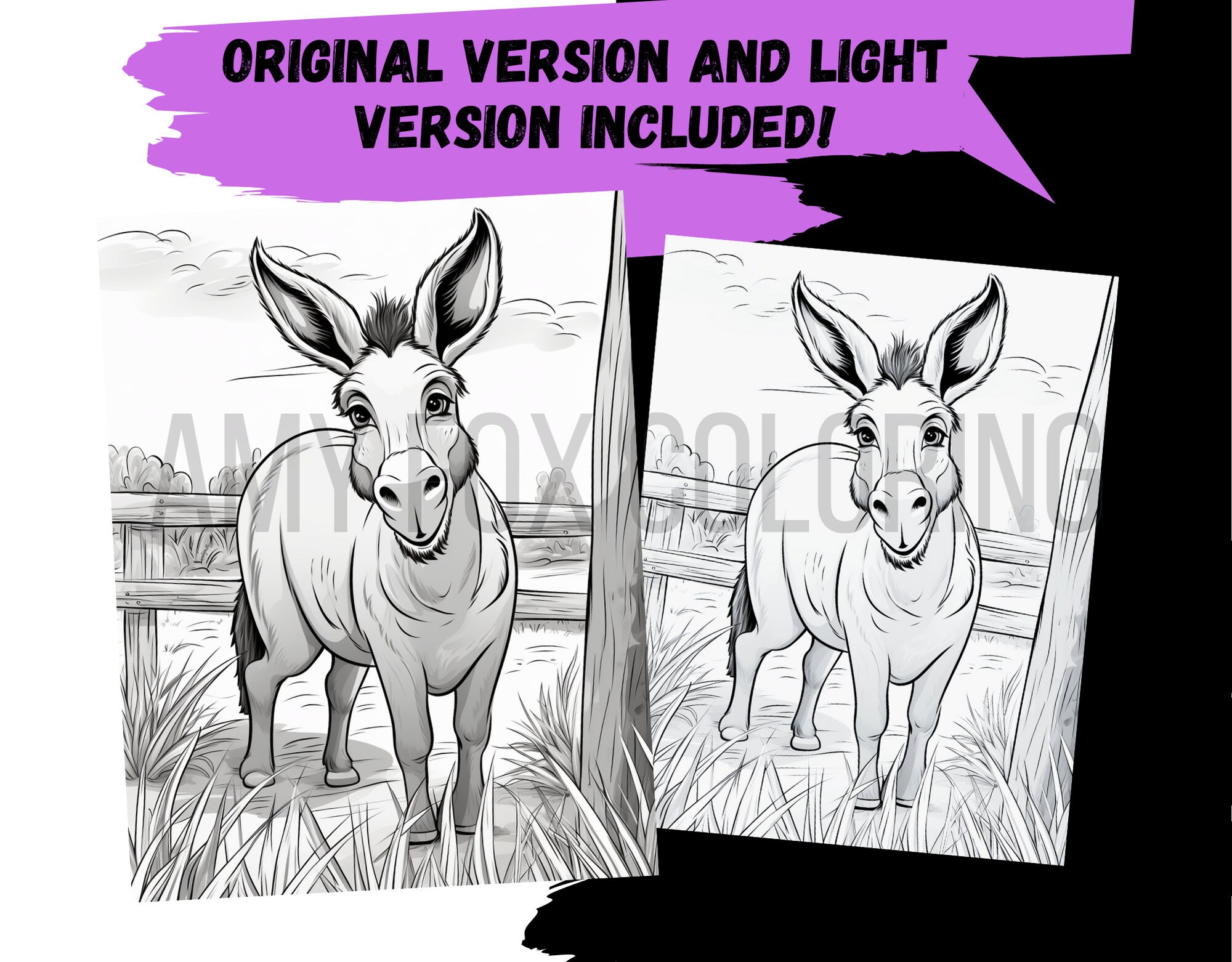 60 Farm Animals Coloring Pages, Adults Kids Digital Coloring Sheets ...