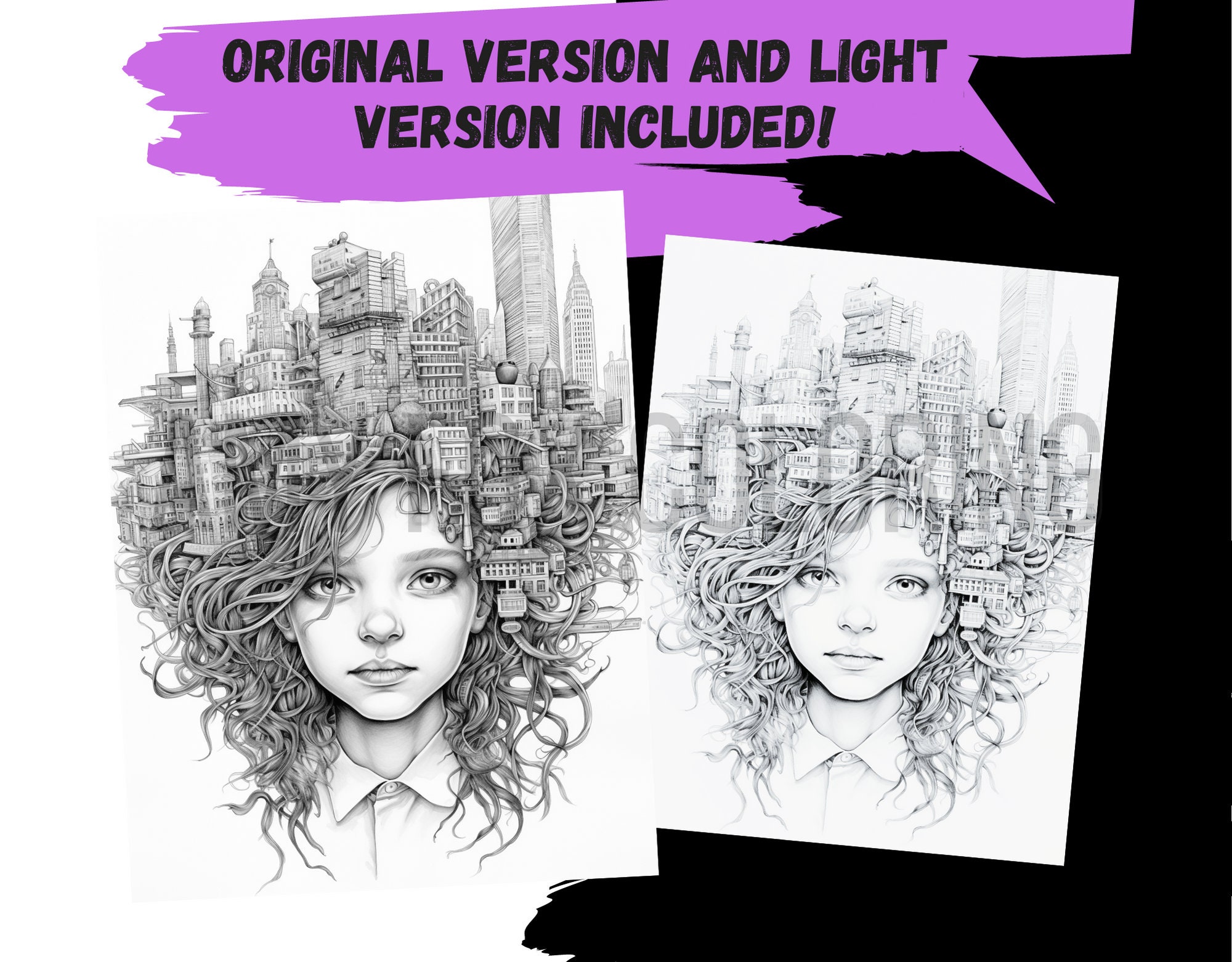 60 the Worlds in My Mind Coloring Page, Adults Kids Digital Coloring ...