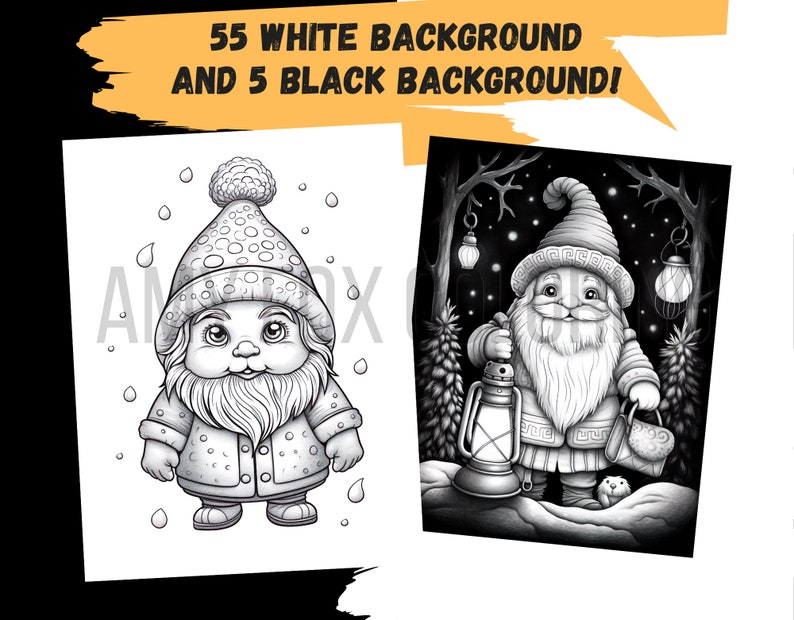 60 Winter Gnomes Coloring Pages, Adults Kids Digital Coloring Sheets ...