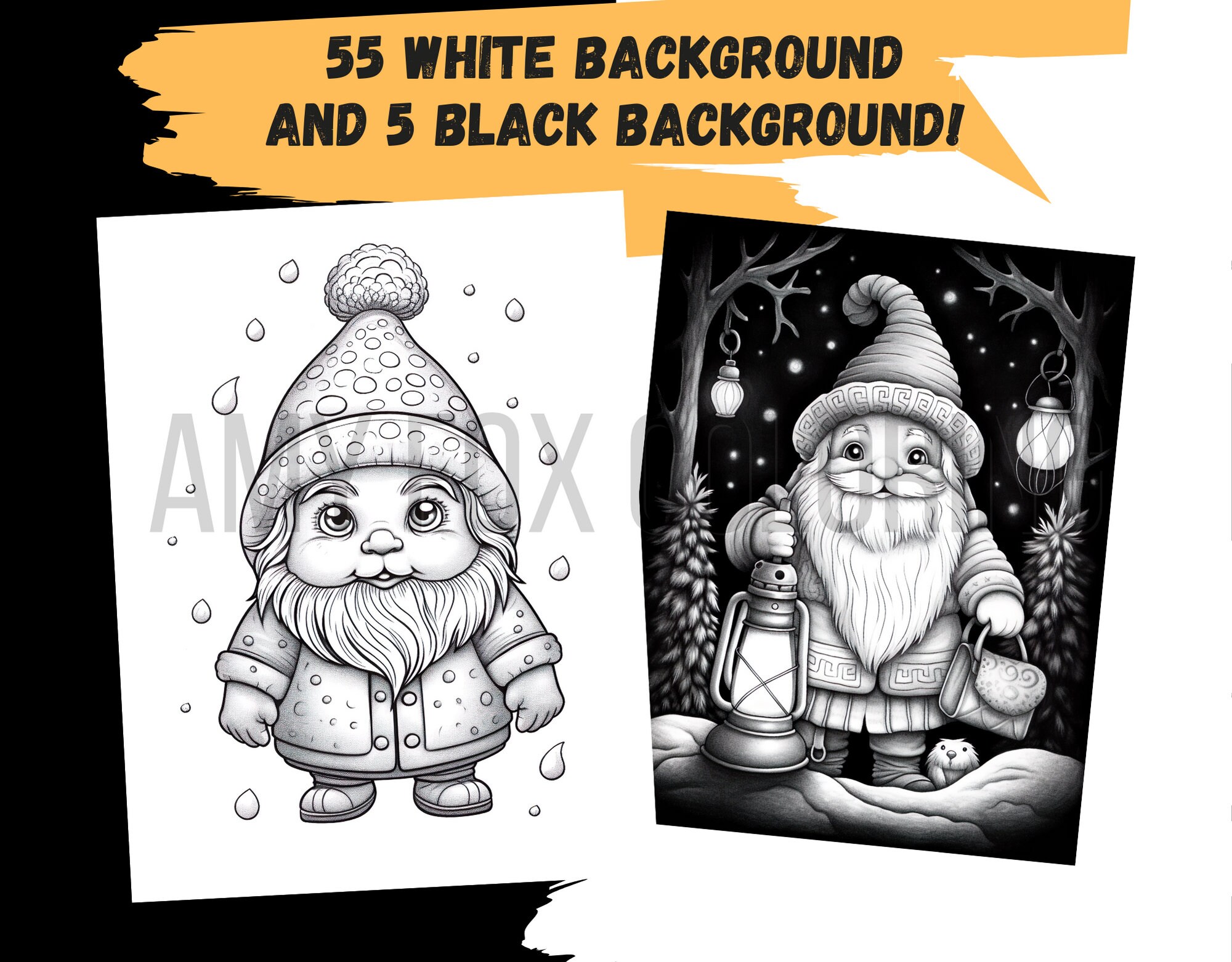 60 Winter Gnomes Coloring Pages, Adults Kids Digital Coloring Sheets ...