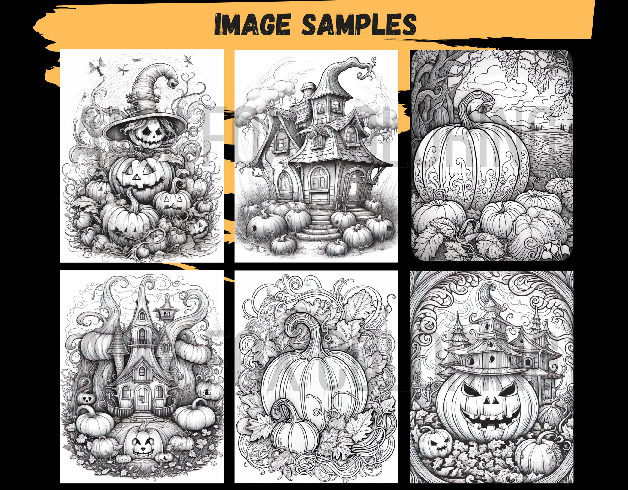 60 Fairytale Pumpkins Coloring Page, Adults Kids Digital Coloring ...