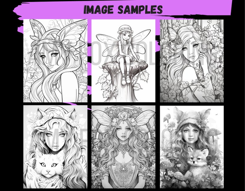 60 Forest Fairy Coloring Pages, Adults Kids Digital Coloring Sheets ...