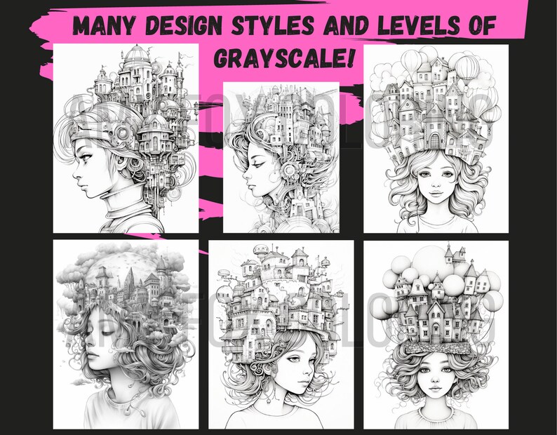 60 the Worlds in My Mind Coloring Page, Adults Kids Digital Coloring ...