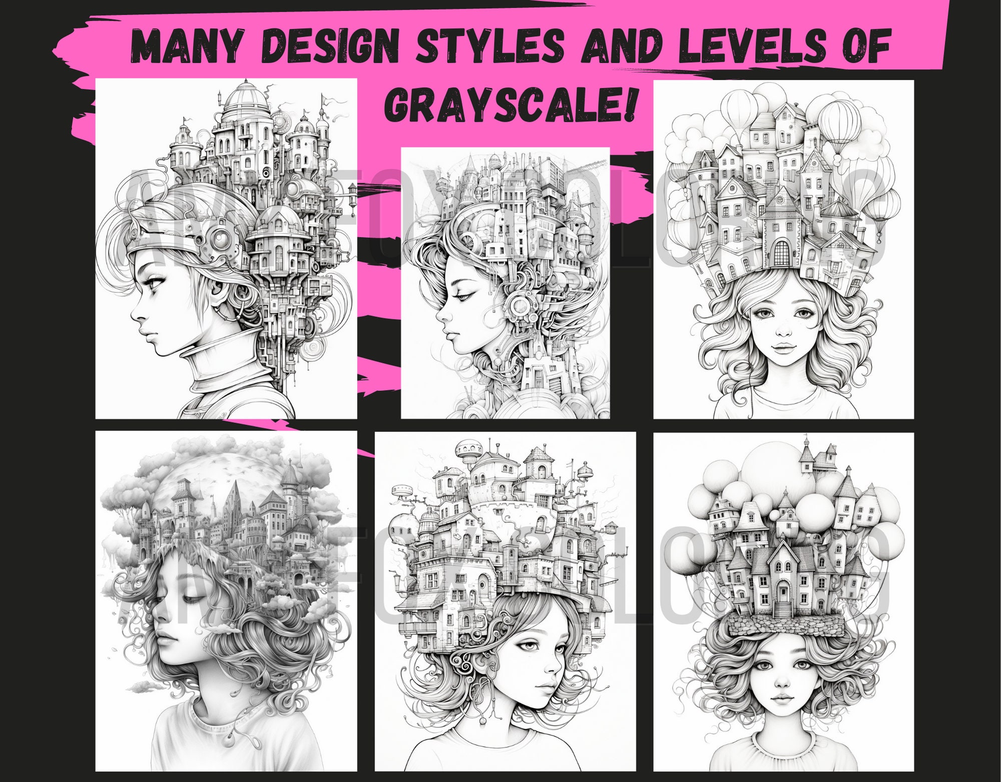 60 the Worlds in My Mind Coloring Page, Adults Kids Digital Coloring ...