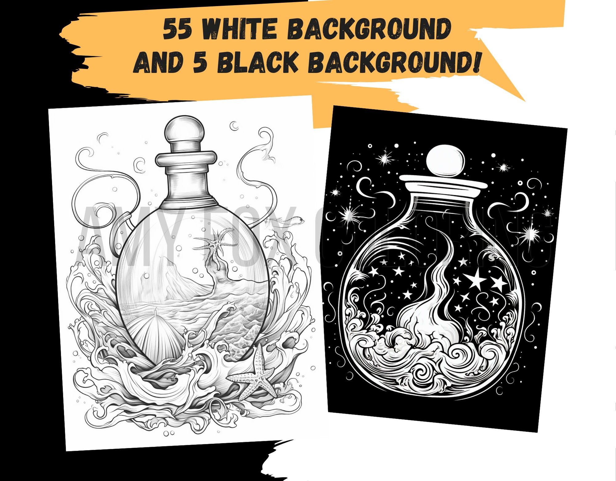 60 Magic Potions Coloring Page, Adults Kids Digital Coloring Sheets ...