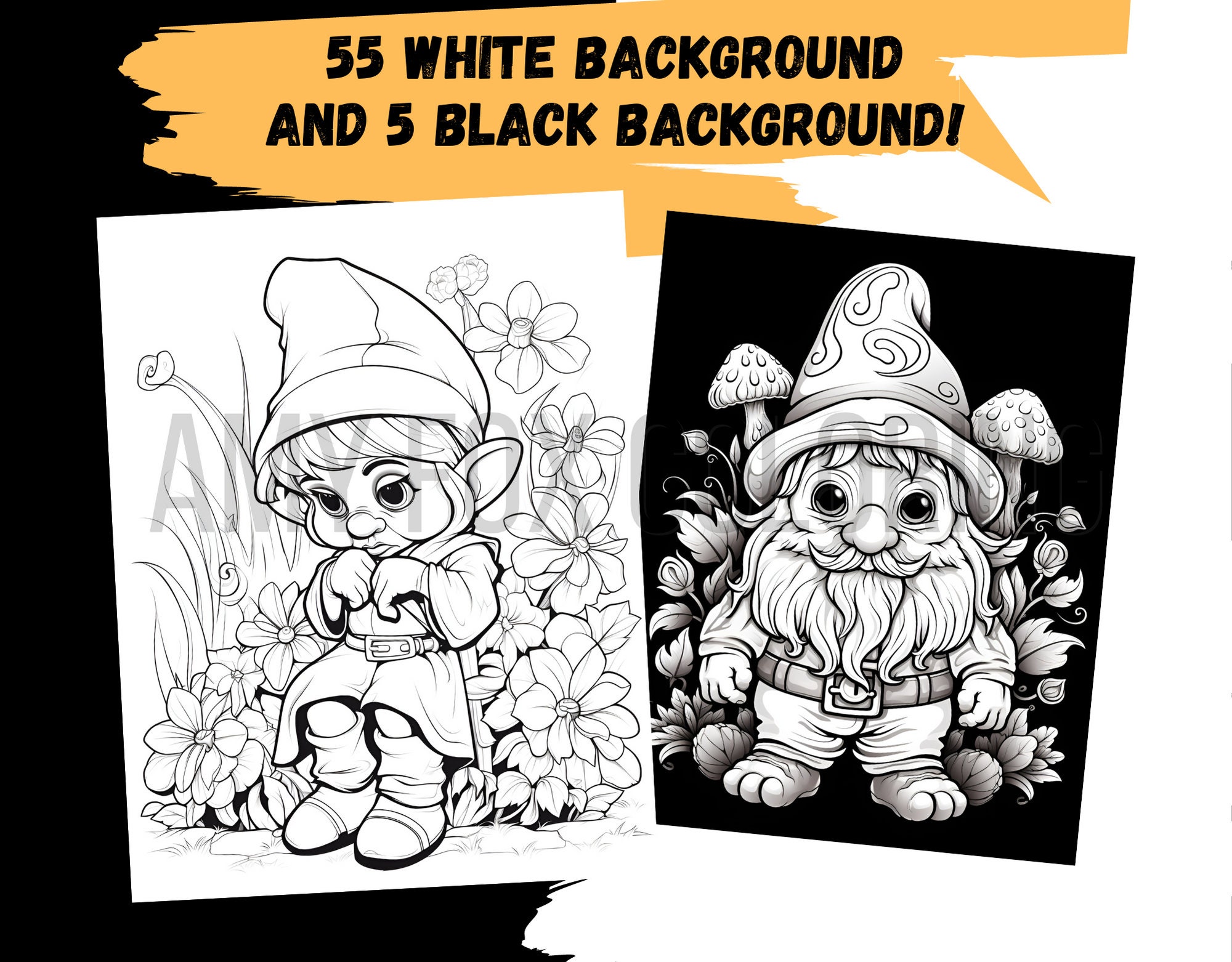 60 Garden Gnomes Coloring Page Adults Kids Digital Coloring - Etsy
