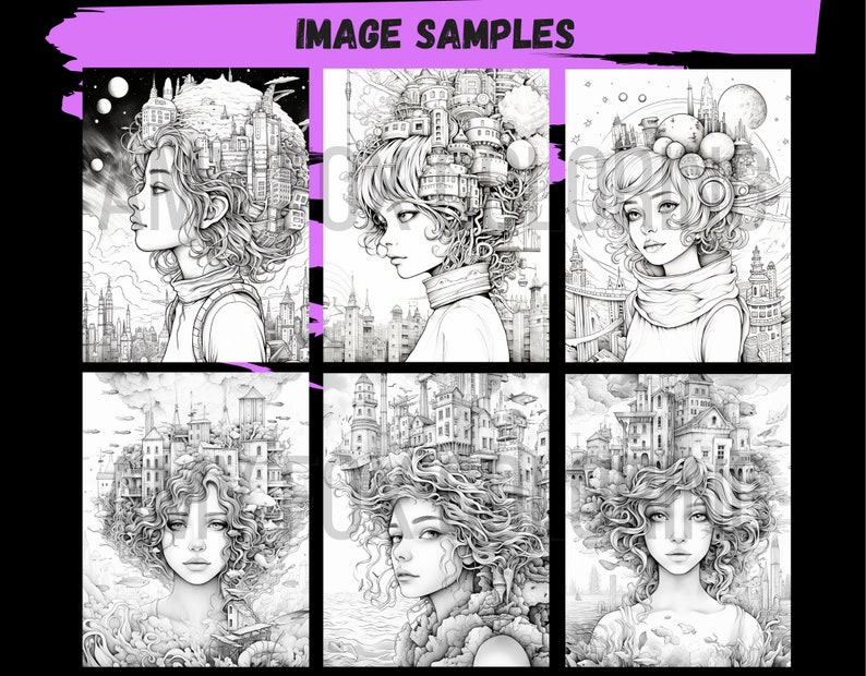 60 the Worlds in My Mind Coloring Page, Adults Kids Digital Coloring ...