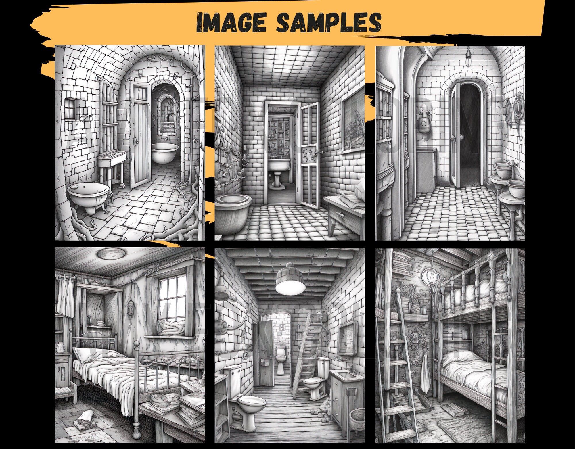 60 Abandoned Prison Coloring Pages, Adults Kids Digital Coloring Sheets ...