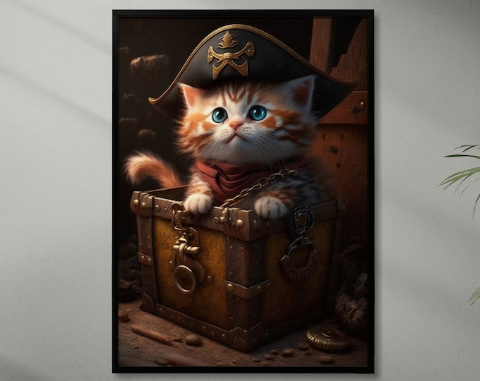 Pirate Cats DIY Poster Printable PNG Digital Art Bundle Commercial Use ...