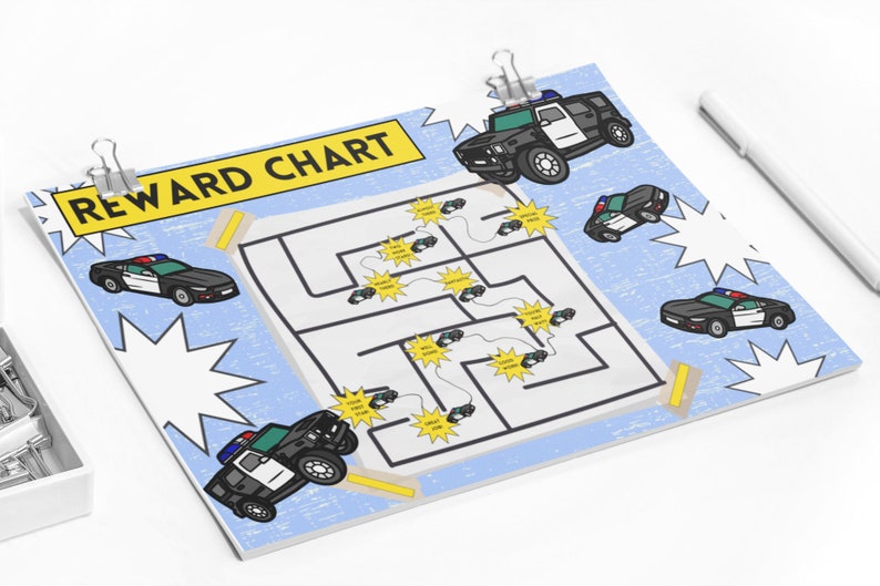 Police Car Boys Reward Chart Good Behavior Reward Chart for - Etsy