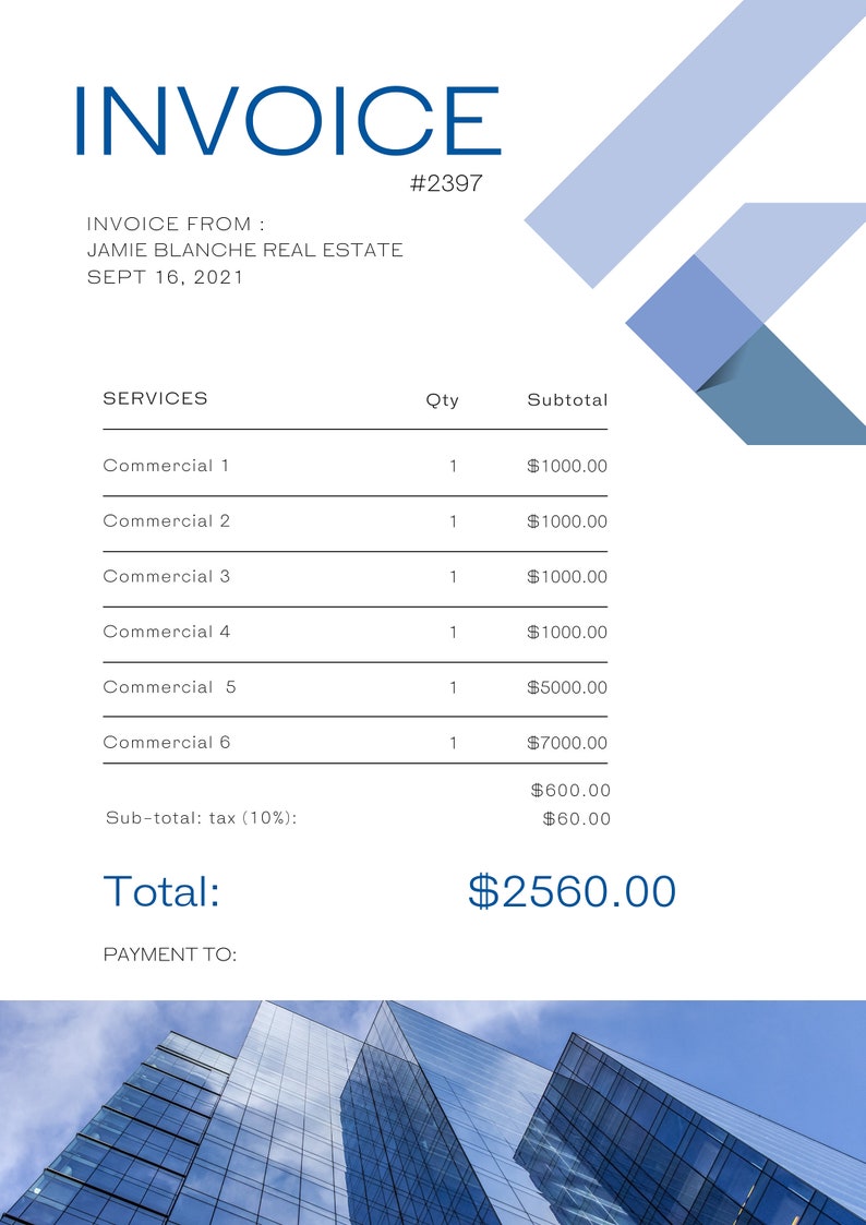 Real Estate Invoice Template, Construction Invoice Template, Canva ...