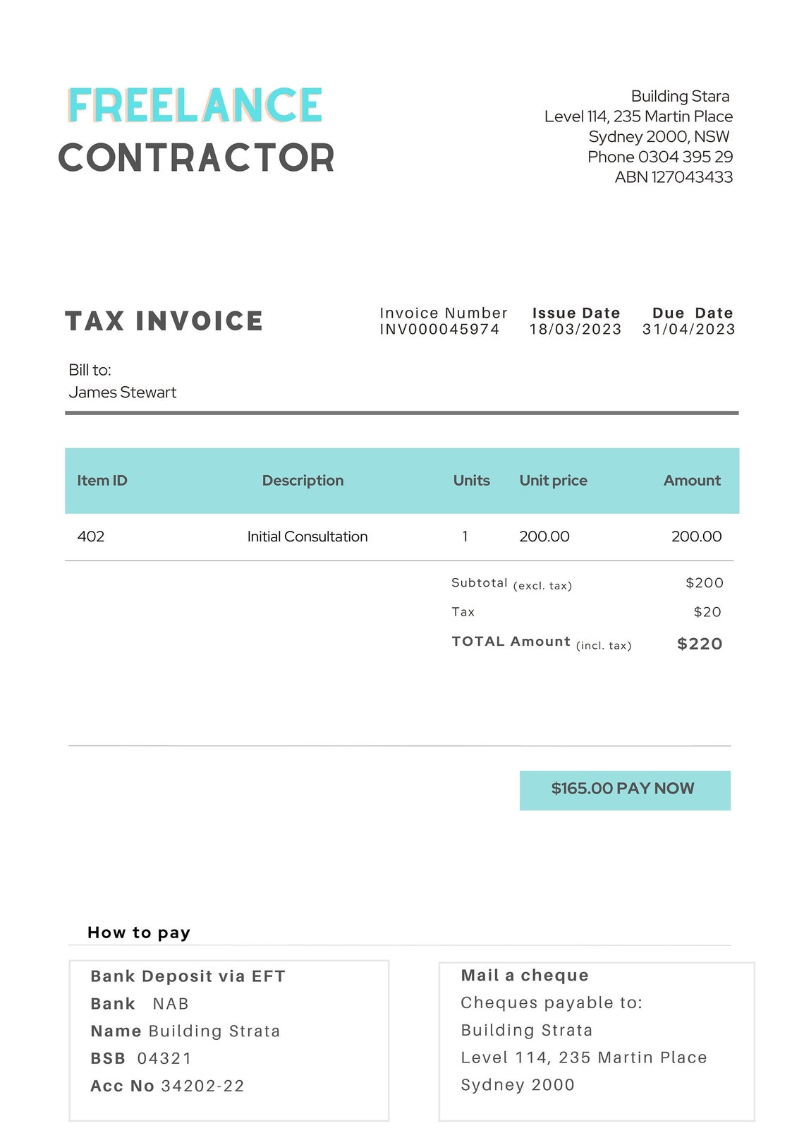 Contractor Invoice Template Download, Invoice Template, Canva Editable ...
