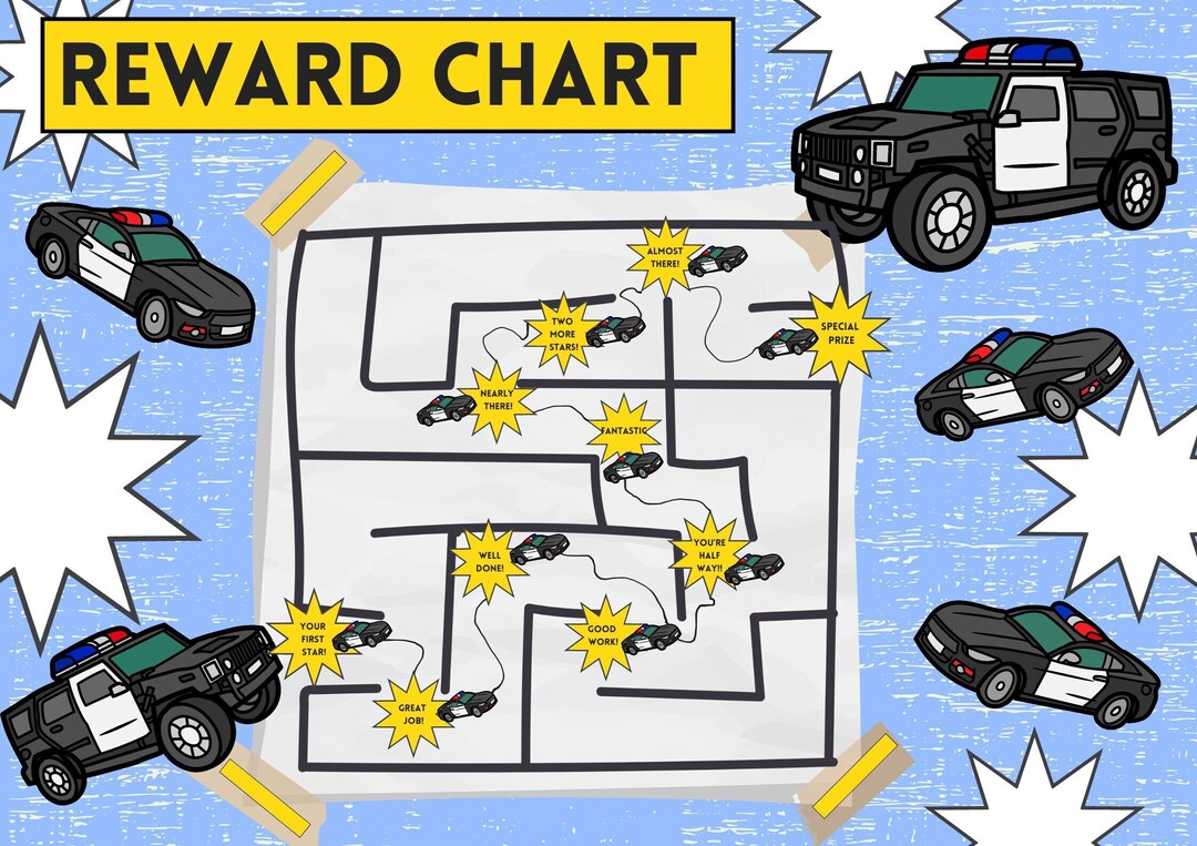 Police Car Boys Reward Chart Good Behavior Reward Chart for - Etsy