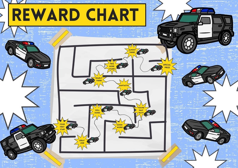 Police Car Boys Reward Chart Good Behavior Reward Chart for - Etsy