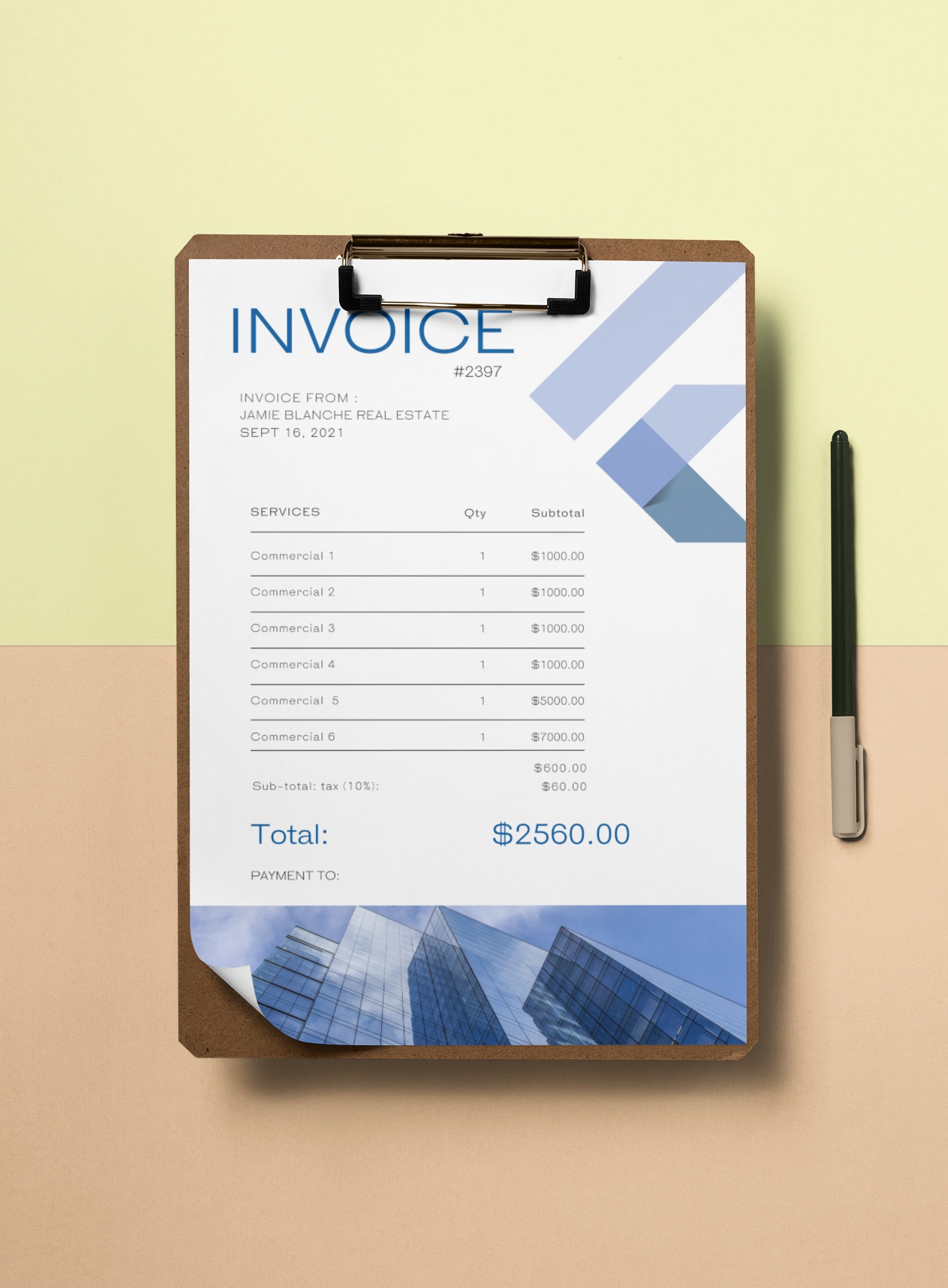 Real Estate Invoice Template, Construction Invoice Template, Canva ...