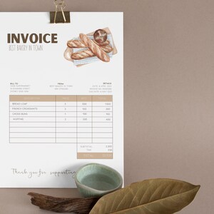 Bakery Invoice Template, Canva Editable Invoice Template, Digital ...