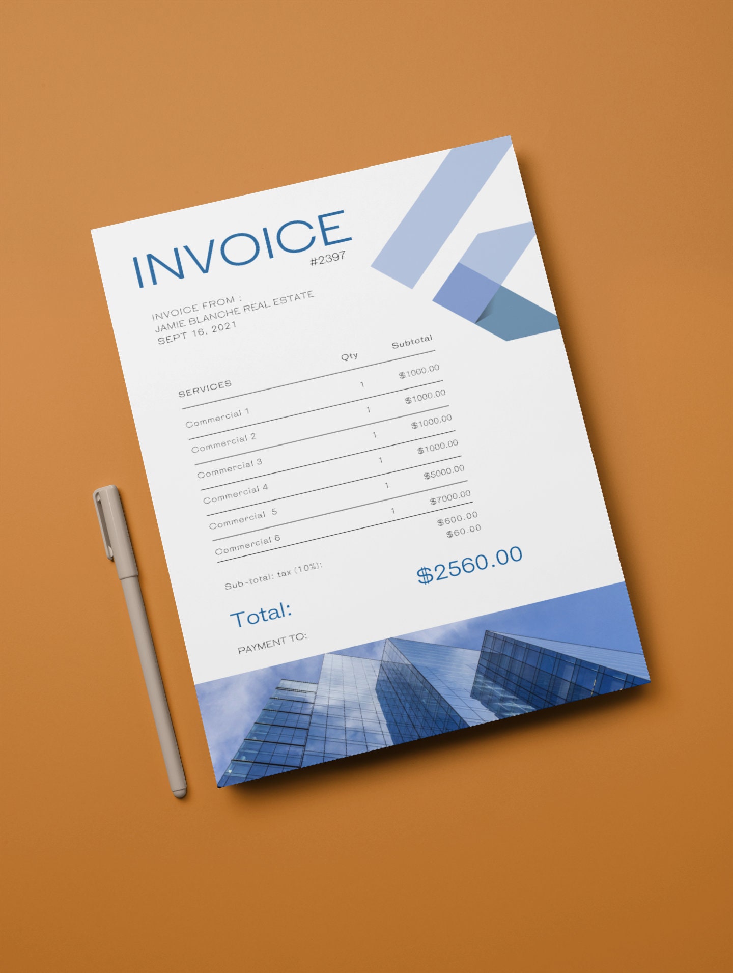 Real Estate Invoice Template, Construction Invoice Template, Canva ...