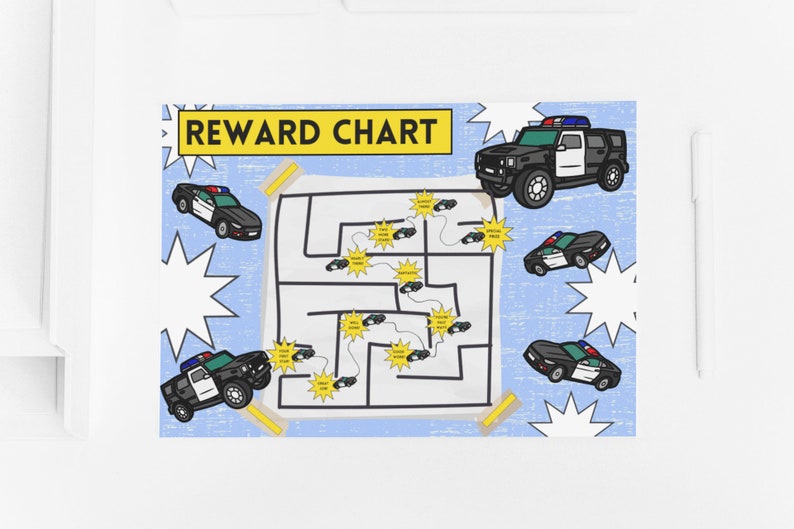 Police Car Boys Reward Chart Good Behavior Reward Chart for - Etsy