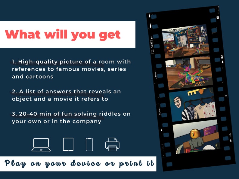 Find the Movie | Fun Brain Game | Printable / Digital | Movie Night ...