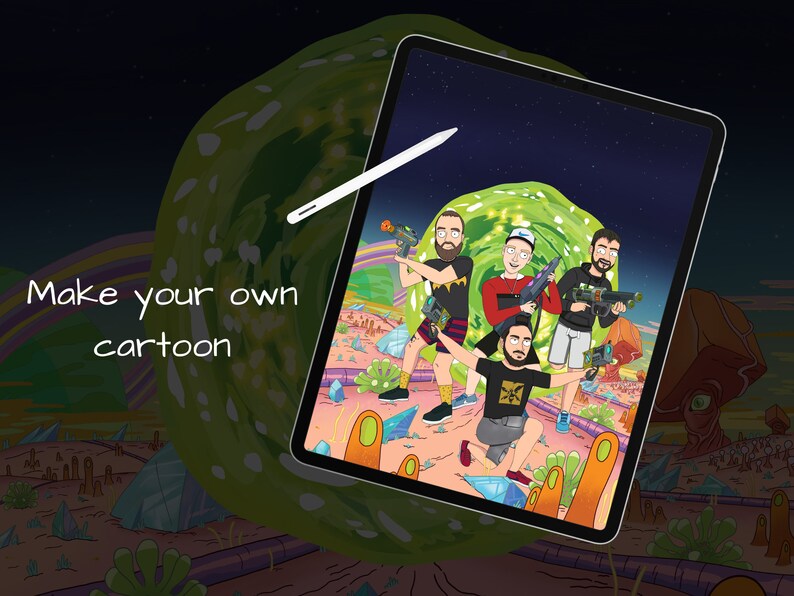 Rick and Morty Fan Art Background | Digital/printable | Poster | Interior | Wall Art | Procreate ...