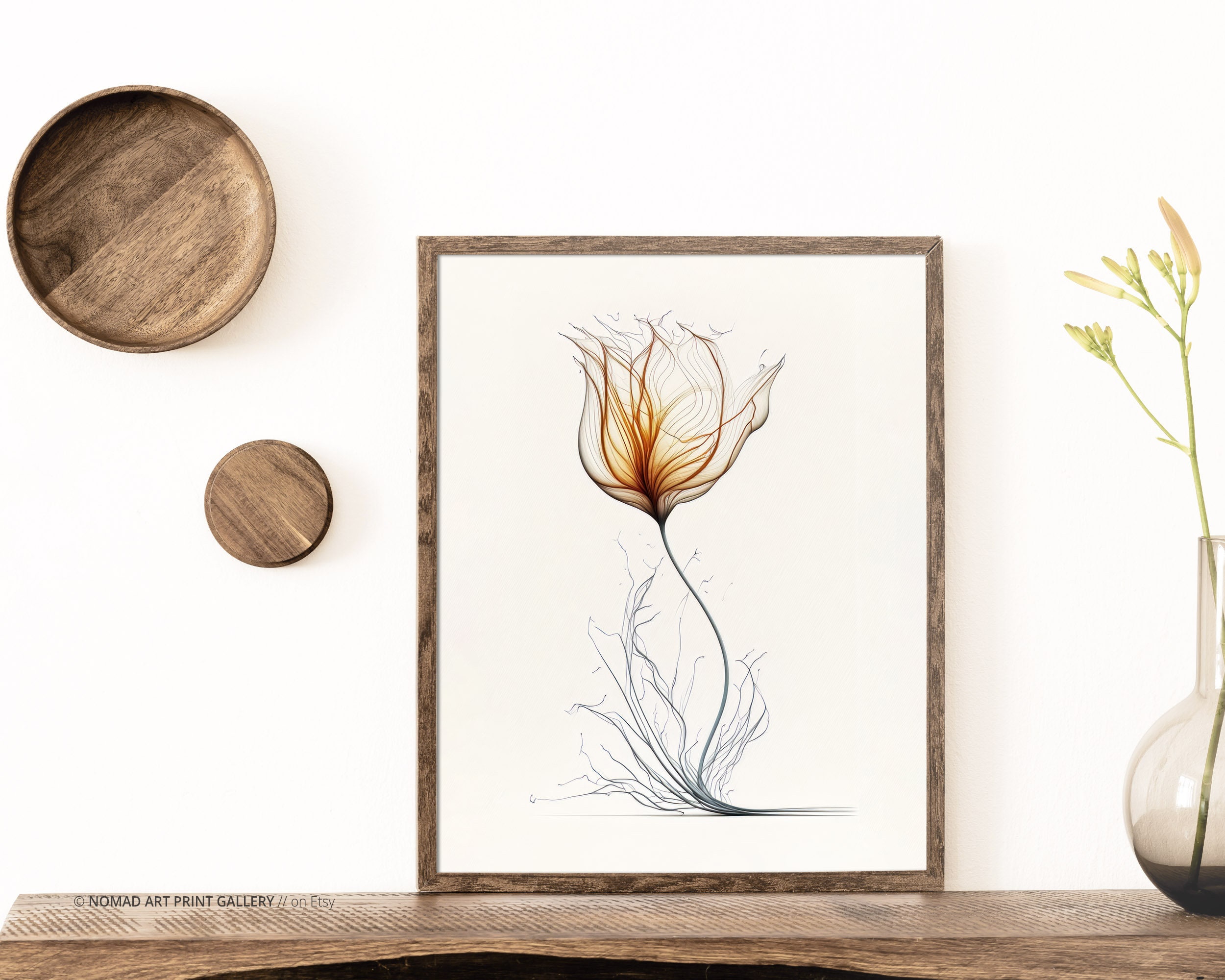 Tulip Wall Art, Abstract Tulip, X-ray Tulip Flower Wall Art Print ...