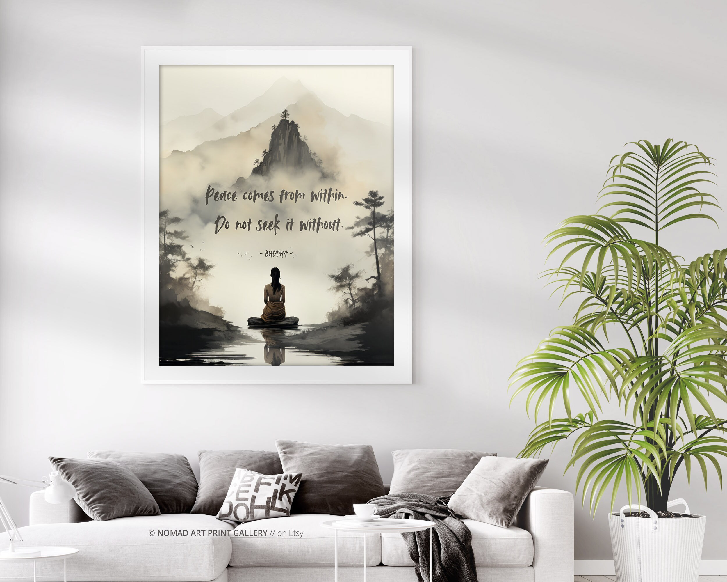 Buddha Quote Print, Inspirational Quote, Meditation Art, Mindfulness ...